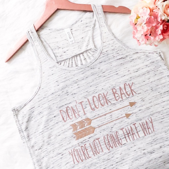 Smiles and Company | Tops | Dont Look Back Rose Gold Flowy Racerback ...